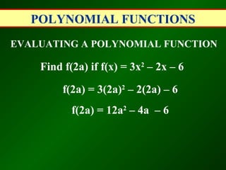 Polynomial functions | PPT