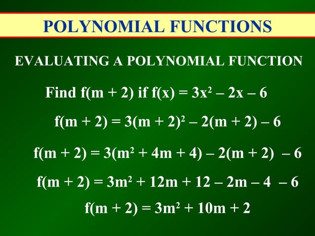 Polynomial functions | PPT