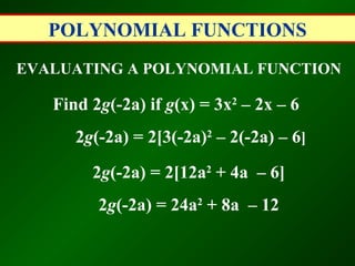 Polynomial functions | PPT