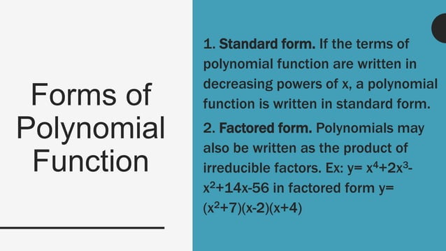 POLYNOMIAL FUNCTIONS.pptx | Science