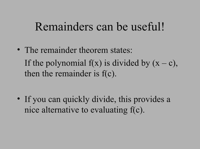 Polynomial_Functions(1).ppt and remainder theorem | PPT