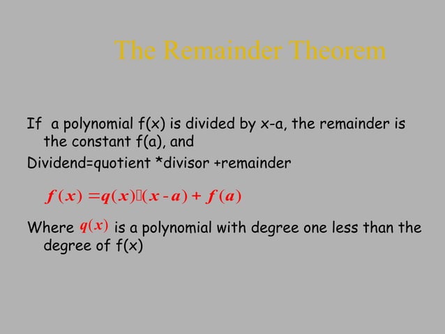Polynomial_Functions(1).ppt and remainder theorem | PPT