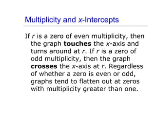Polynomial functionsandgraphs | PPT