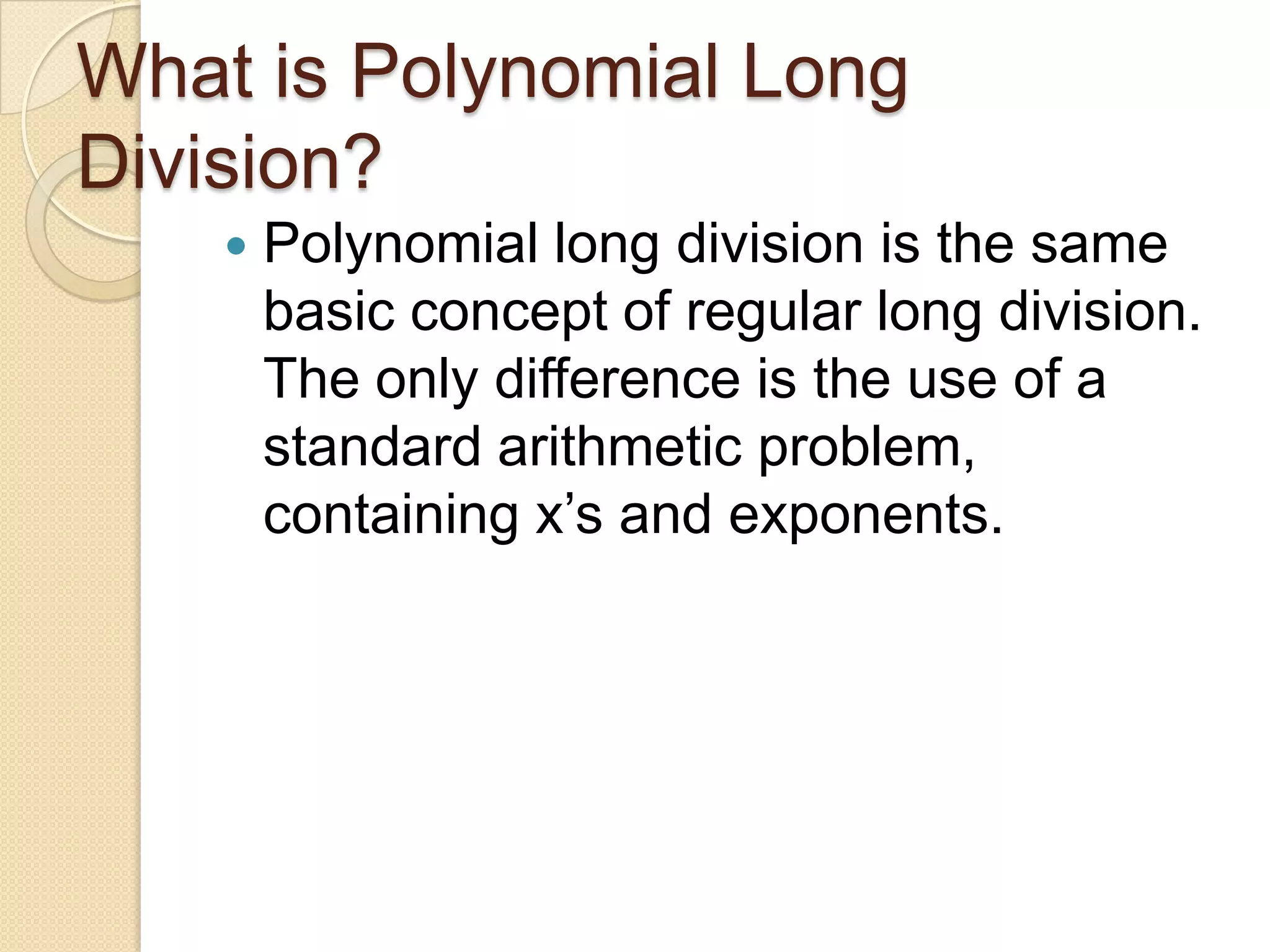 Polynomial long division | PPTX