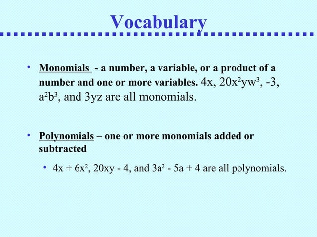 Adding Polynomials | PPT | Physics | Science