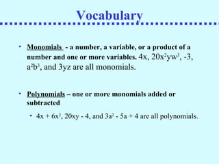 Adding Polynomials | PPT