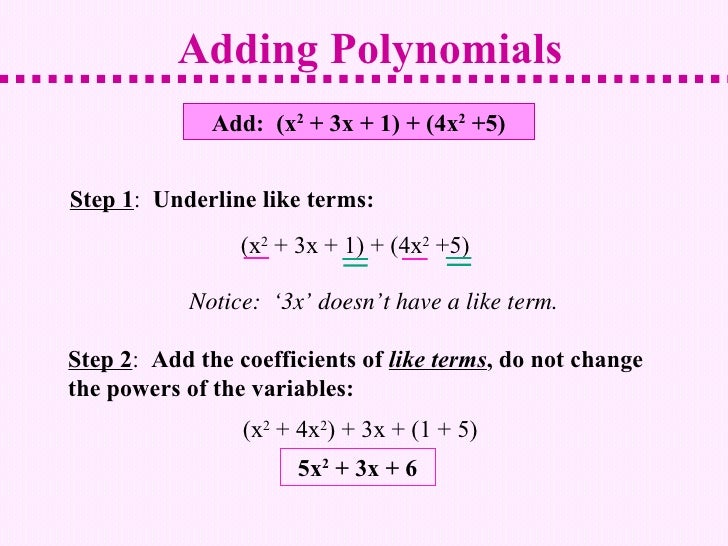 Adding Polynomials