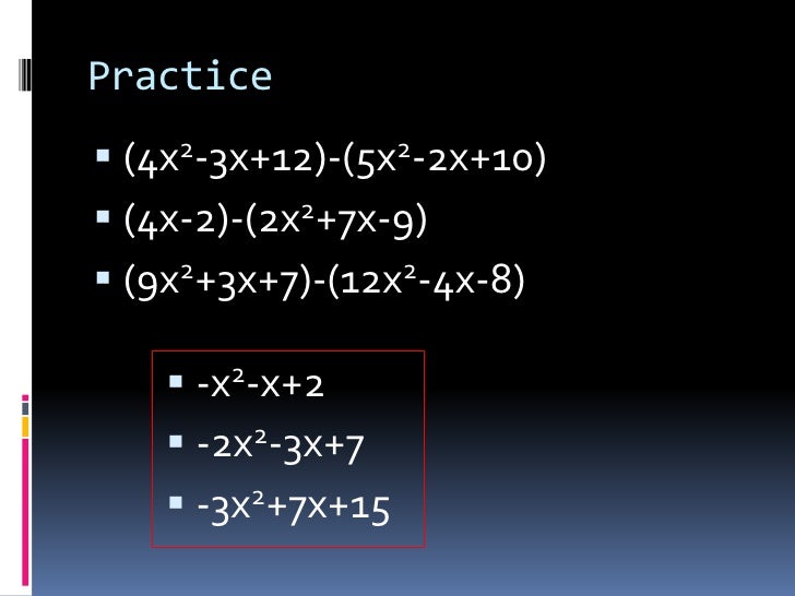 Polynomial operations