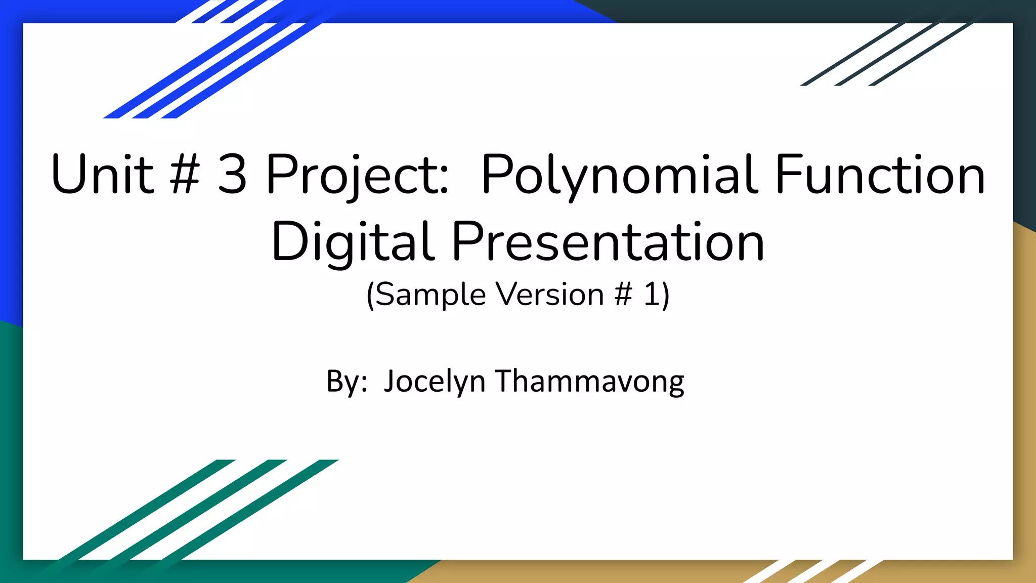 Polynomial Poster Project Ppt