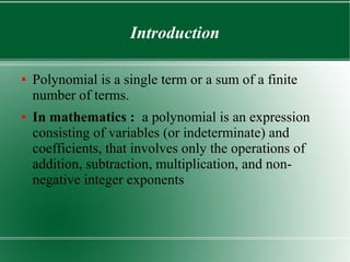 Polynomial | ODP | Physics | Science