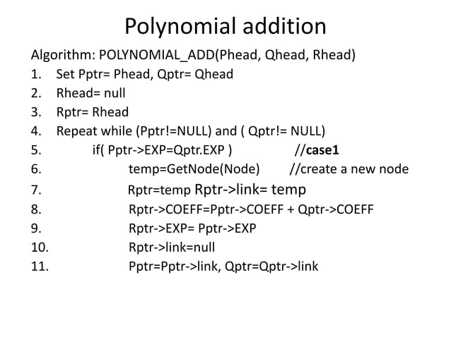 Polynomial Reppresentation Using Linkedlist Application Of Llpptx