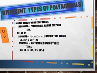 Polynomials CLASS 10 | PPTX | Science