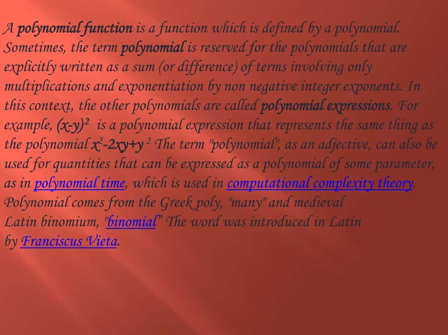 Polynomials | PPTX | Physics | Science
