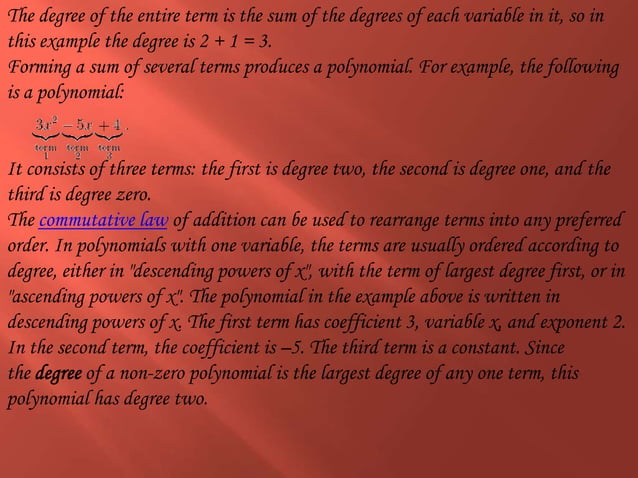 Polynomials | PPTX | Physics | Science