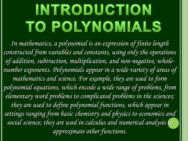 Polynomials | PPSX