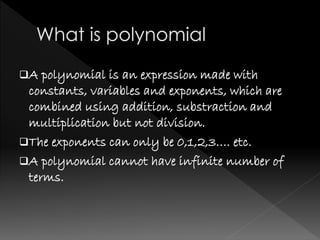 Polynomials | PPT