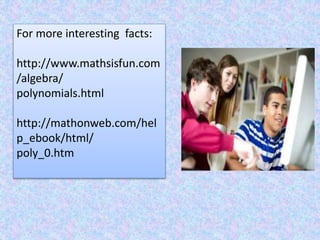 Polynomials | PPTX | Technology & Computing