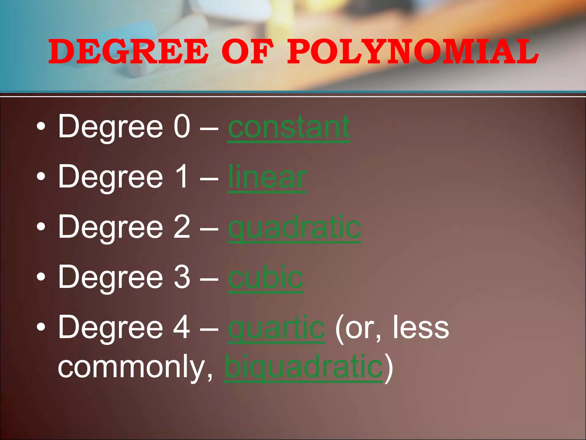 Polynomials | PPTX