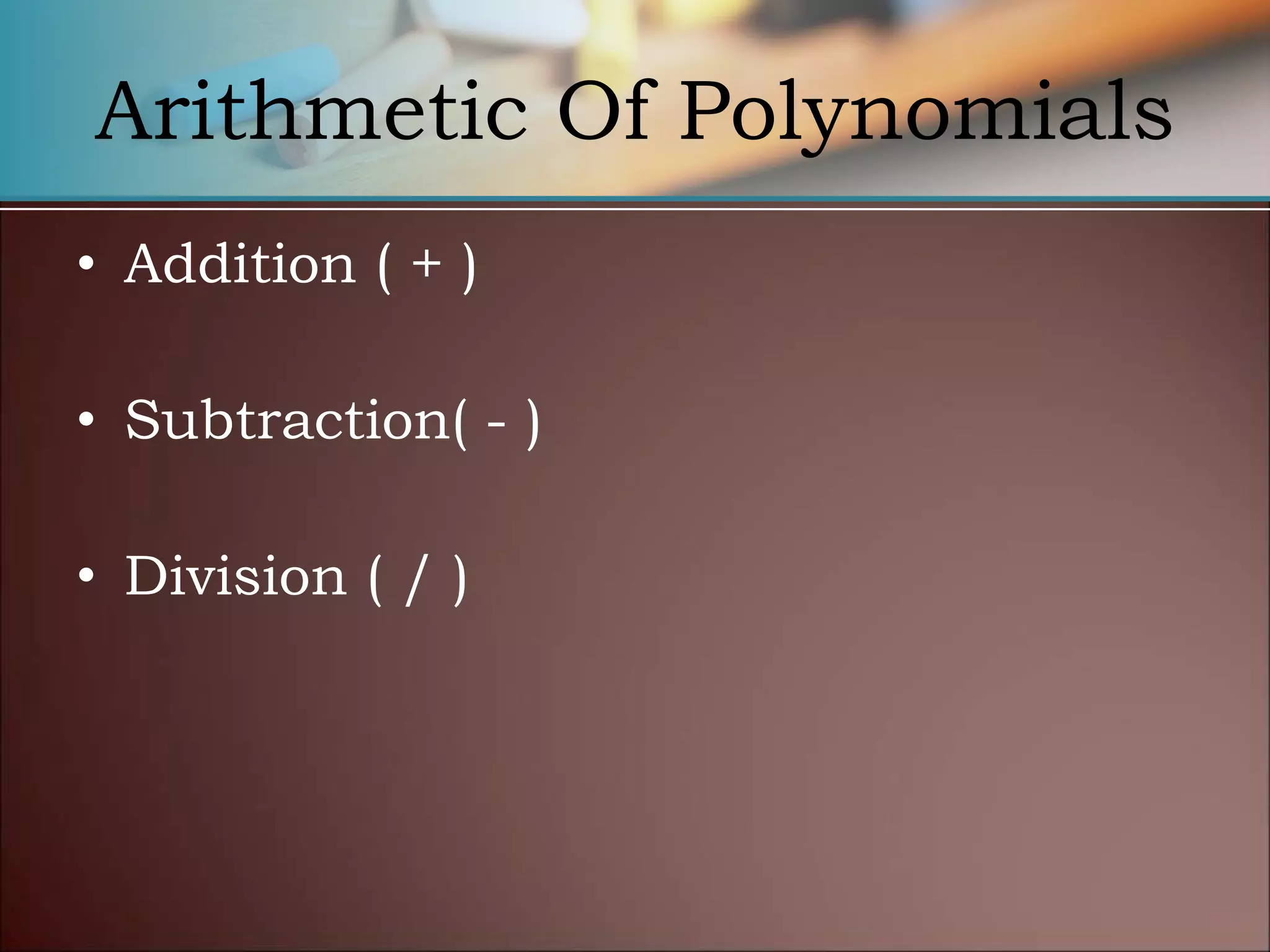 Polynomials | PPTX