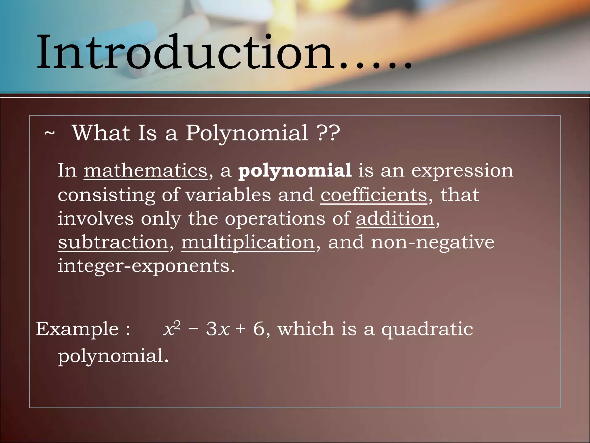 Polynomials | PPTX