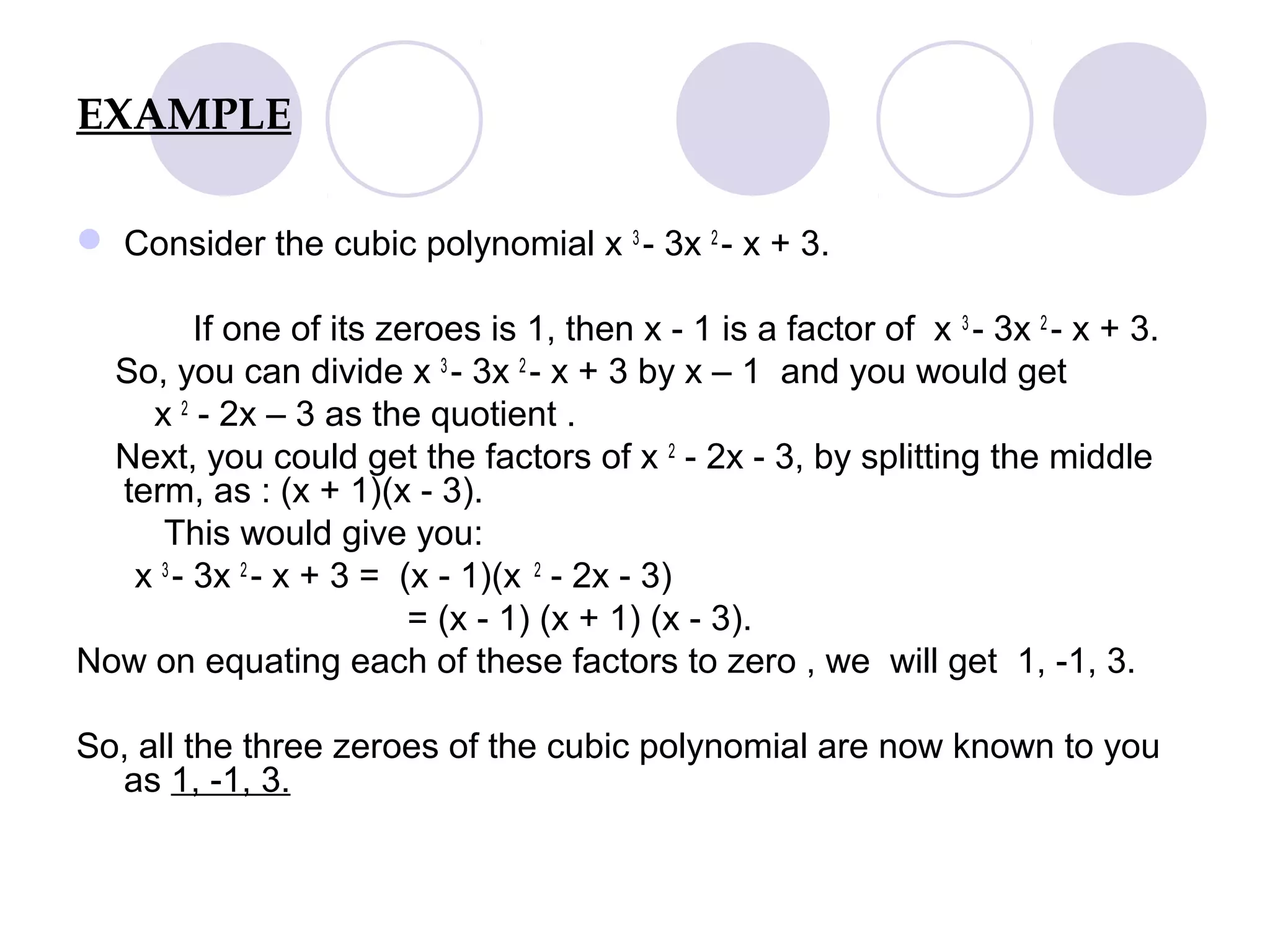 CLASS X MATHS Polynomials | PPT