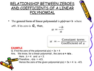 CLASS X MATHS Polynomials | PPT