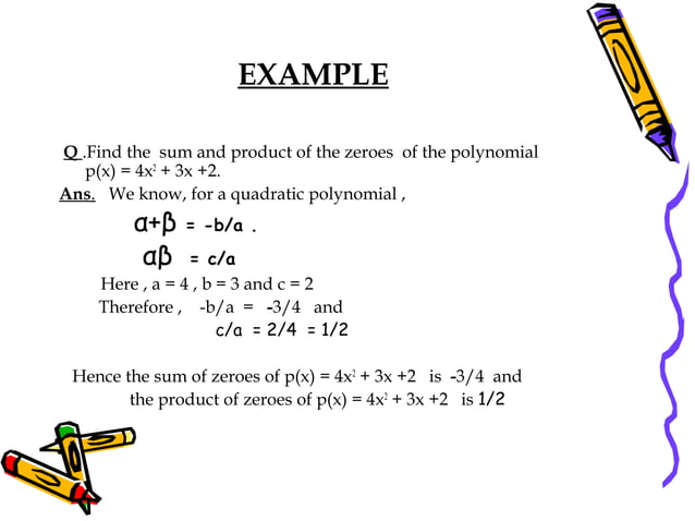 CLASS X MATHS Polynomials | PPT
