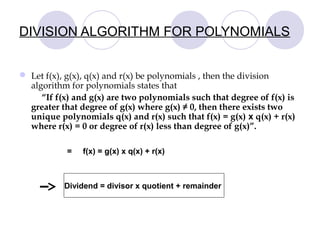 CLASS X MATHS Polynomials | PPT
