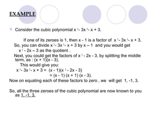 CLASS X MATHS Polynomials | PPT