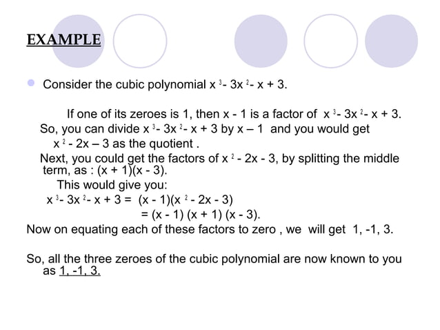 CLASS X MATHS Polynomials | PPT