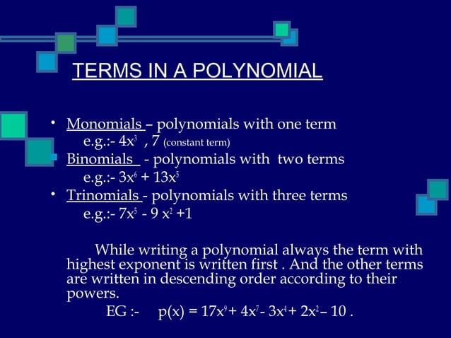 CLASS X MATHS Polynomials | PPT