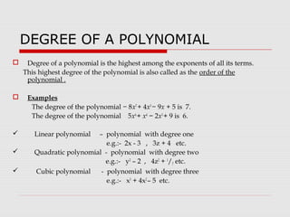 CLASS X MATHS Polynomials | PPT