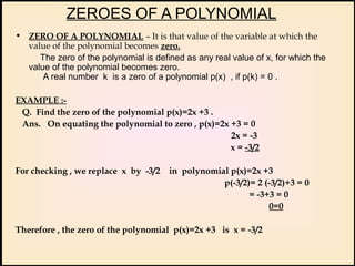 CLASS X MATHS Polynomials | PPT