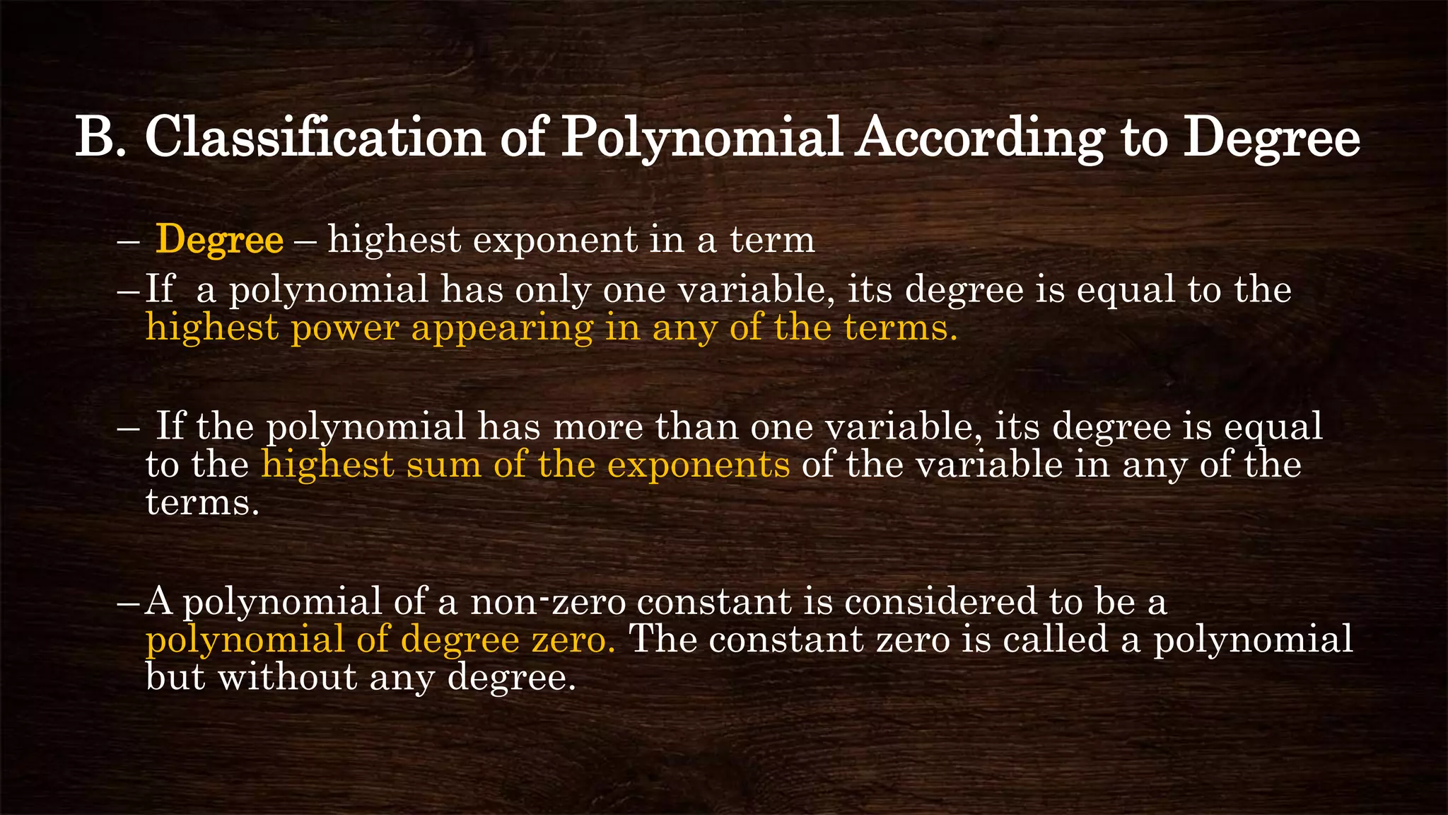 Polynomials | PPTX | Physics | Science