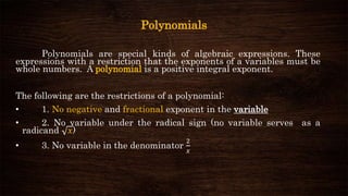 Polynomials | PPTX | Physics | Science