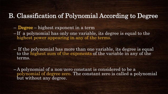 Polynomials | PPTX | Physics | Science
