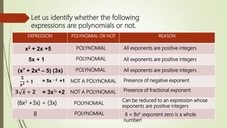 POLYNOMIALS.pptx | Physics | Science