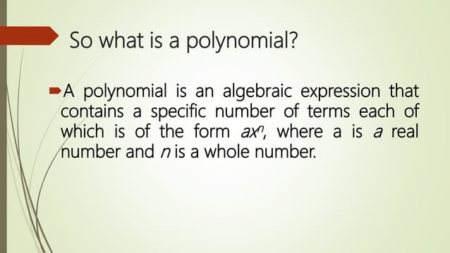 POLYNOMIALS.pptx | Physics | Science