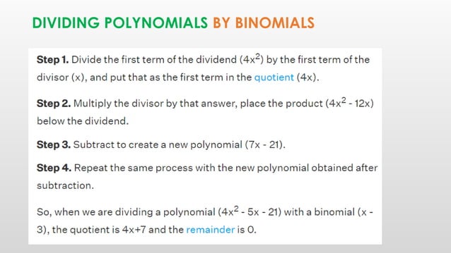 POLYNOMIALS and different types of polynomial.pptx | Free Download