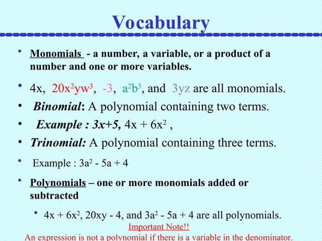 polynomials.ppt new class VIII maths lesson | PPT