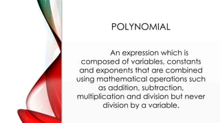 Grade 10 Polynomials and Polynomial Equations | PPT