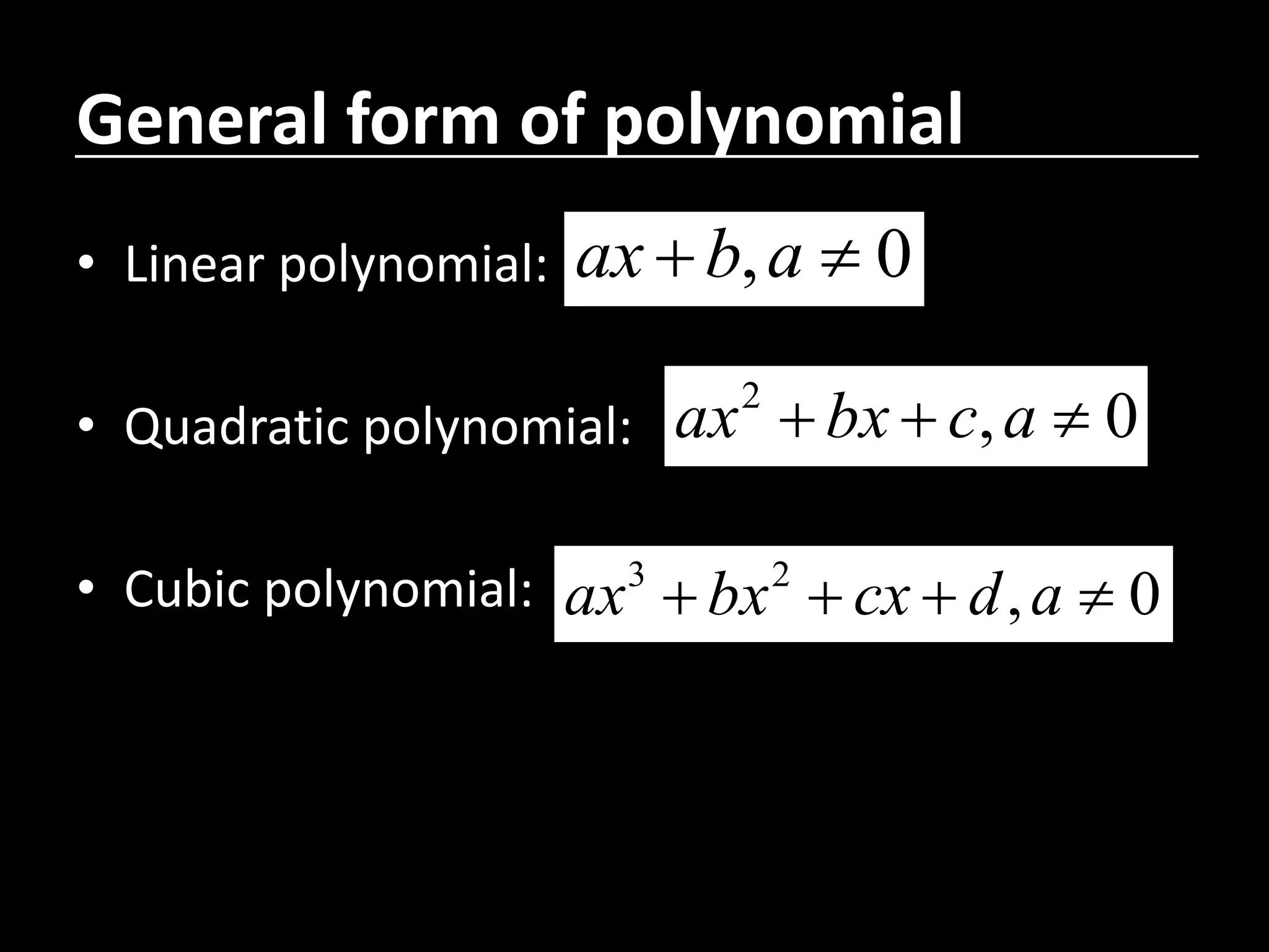 Polynomials (Algebra) - Class 10 | PPTX