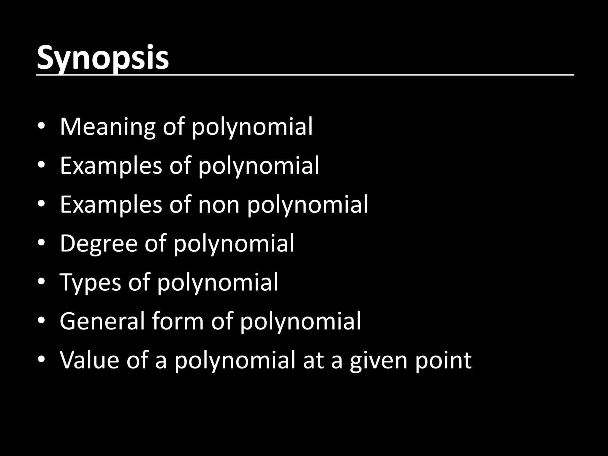 Polynomials (Algebra) - Class 10 | PPTX