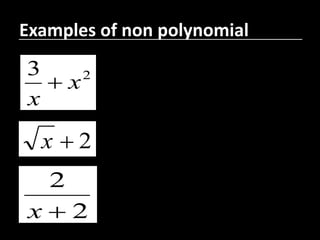 Polynomials (Algebra) - Class 10 | PPTX