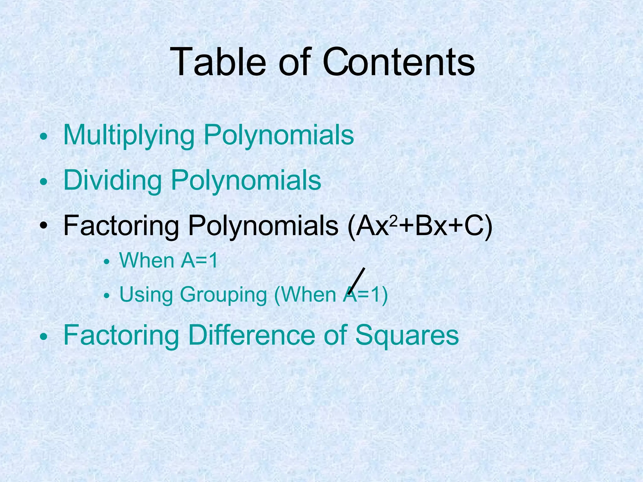 Polynomials Grade 10 | PPT