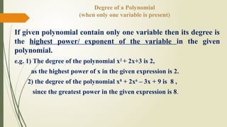 Mathematics Polynomials and is different types | PPT