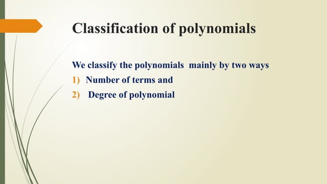 Mathematics Polynomials and is different types | PPT