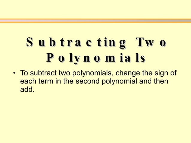 Operations on Polynomials | PPT