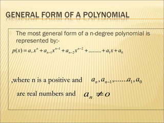 POLYNOMIALS OF CLASS 10 | PPT