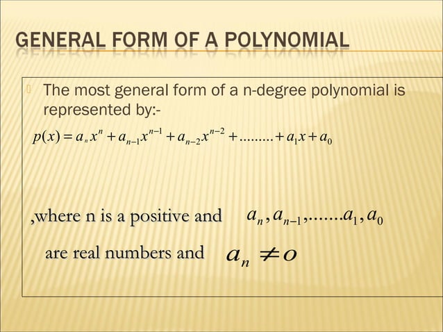 POLYNOMIALS OF CLASS 10 | PPT